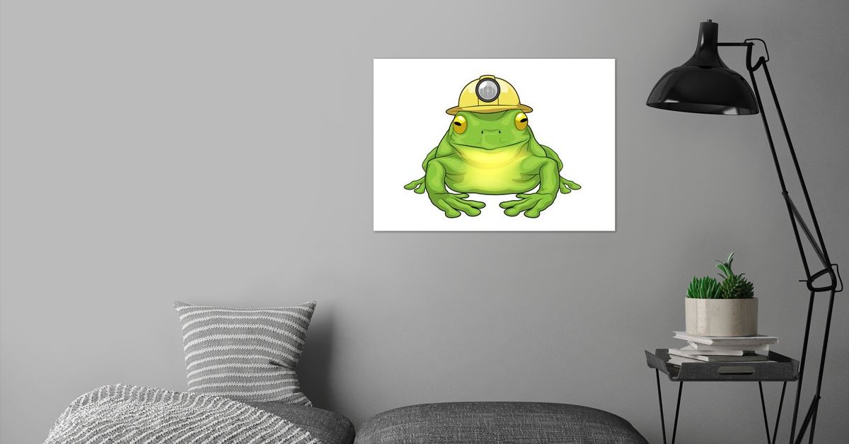 'Frog Mining Miner' Poster by Markus Schnabel | Displate