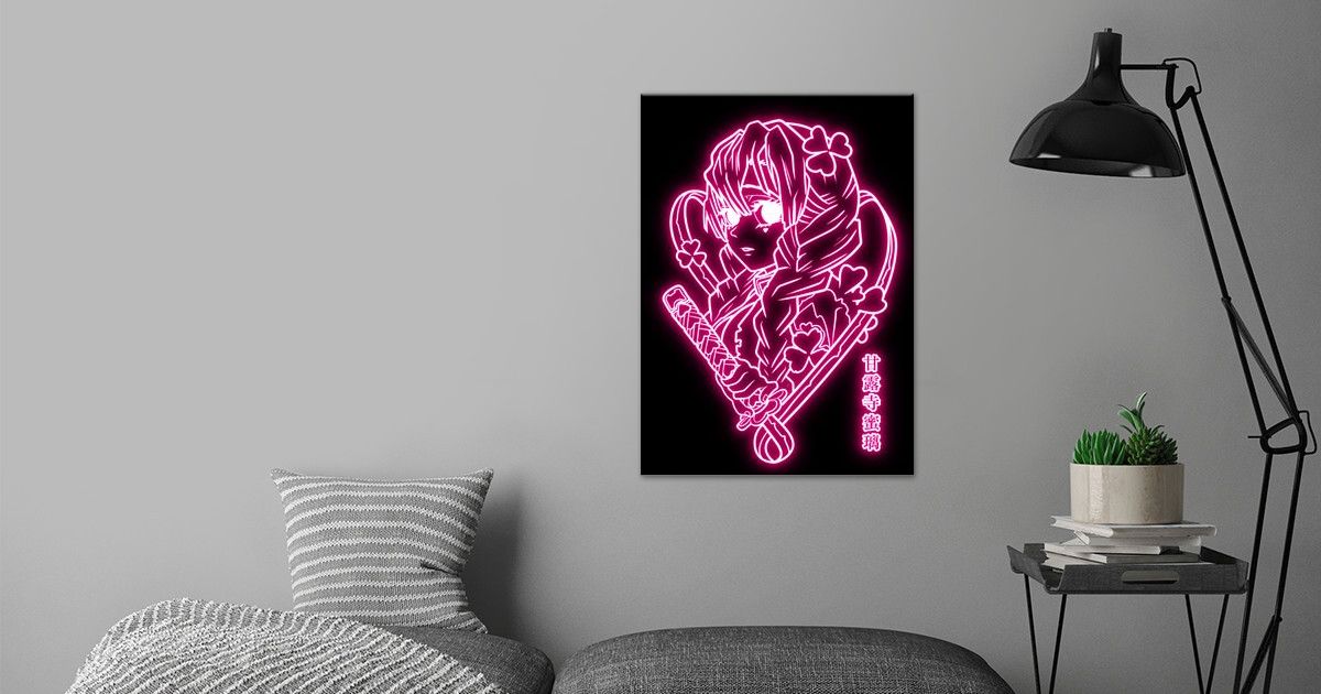 'Neon mitsuri kanroji' Poster by Pegasus Art | Displate