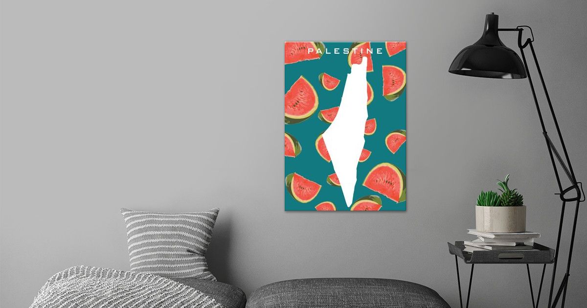 'Palestine Watermelon Map ' Poster by Omar Kanan | Displate