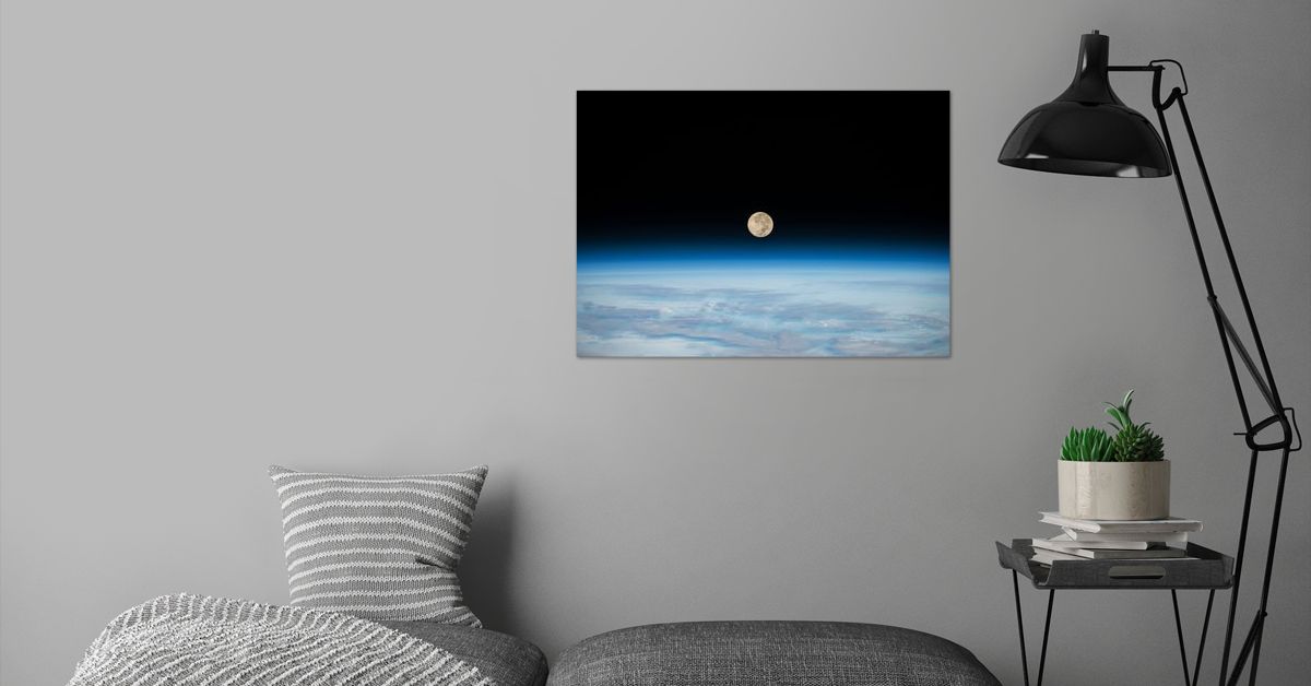 'Moon and The Blue Planet' Poster by NASA | Displate