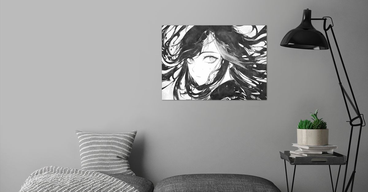 'Abstract Ink Anime Girl 1' Poster by Masaki | Displate