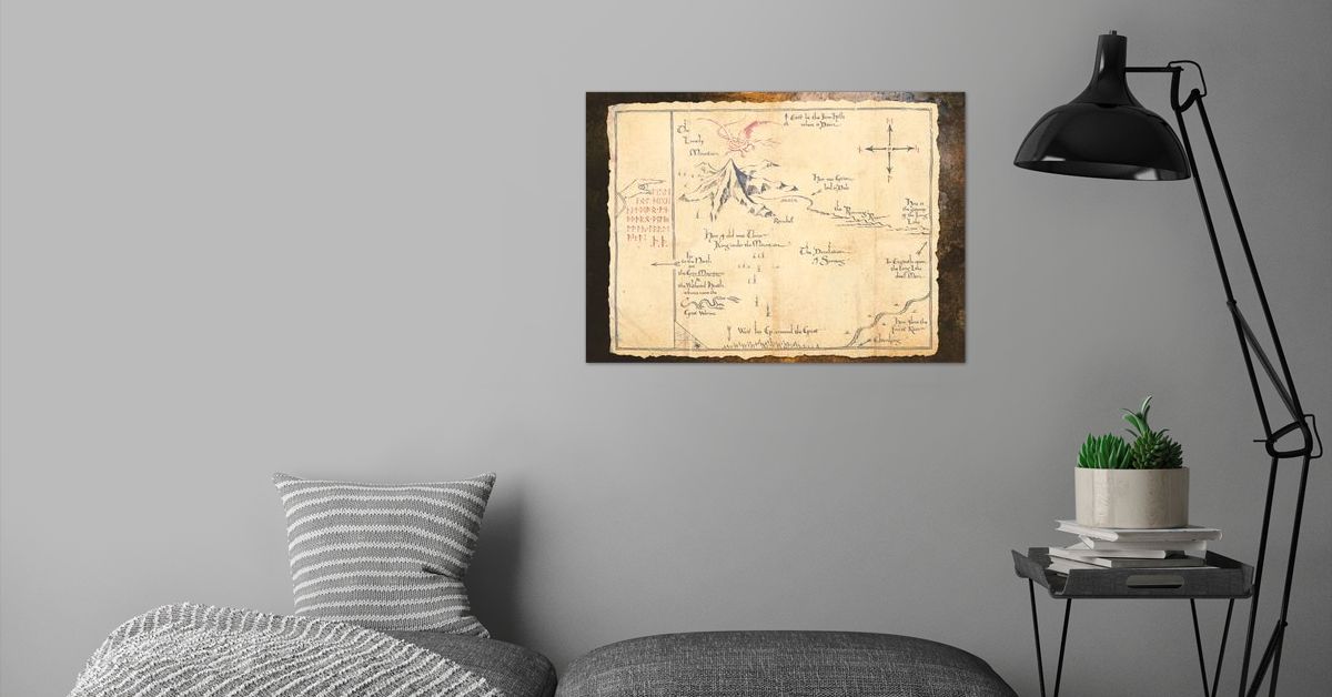 'The Lonely Mountain Map' Poster by Middle-Earth | Displate