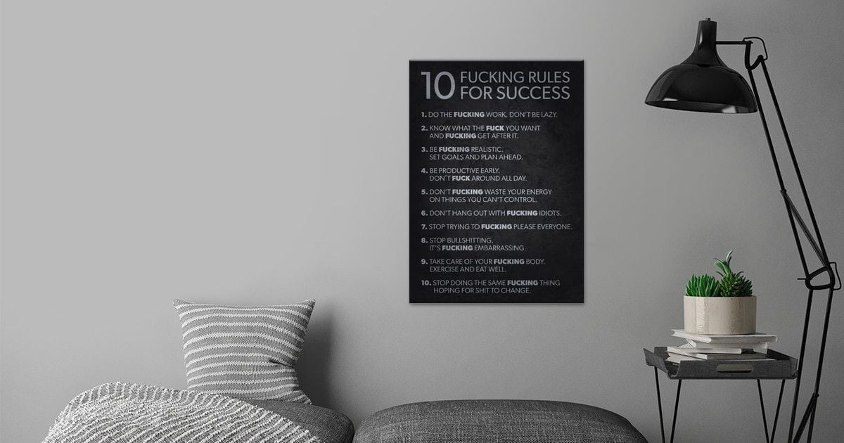 '10 Rules For Success' Poster by GOHAN | Displate