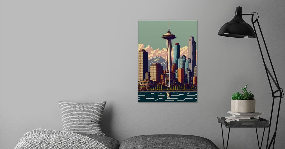 'Seattle Pixel art' Poster by M Art | Displate
