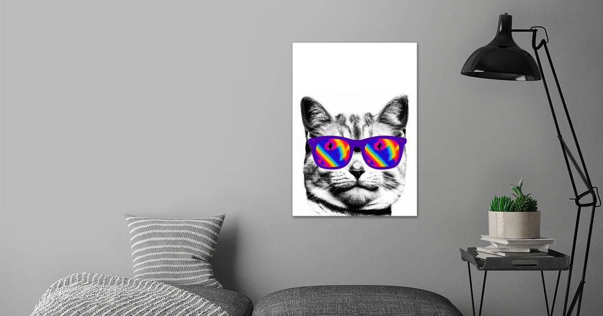 'cool cat' Poster by andy wyton | Displate