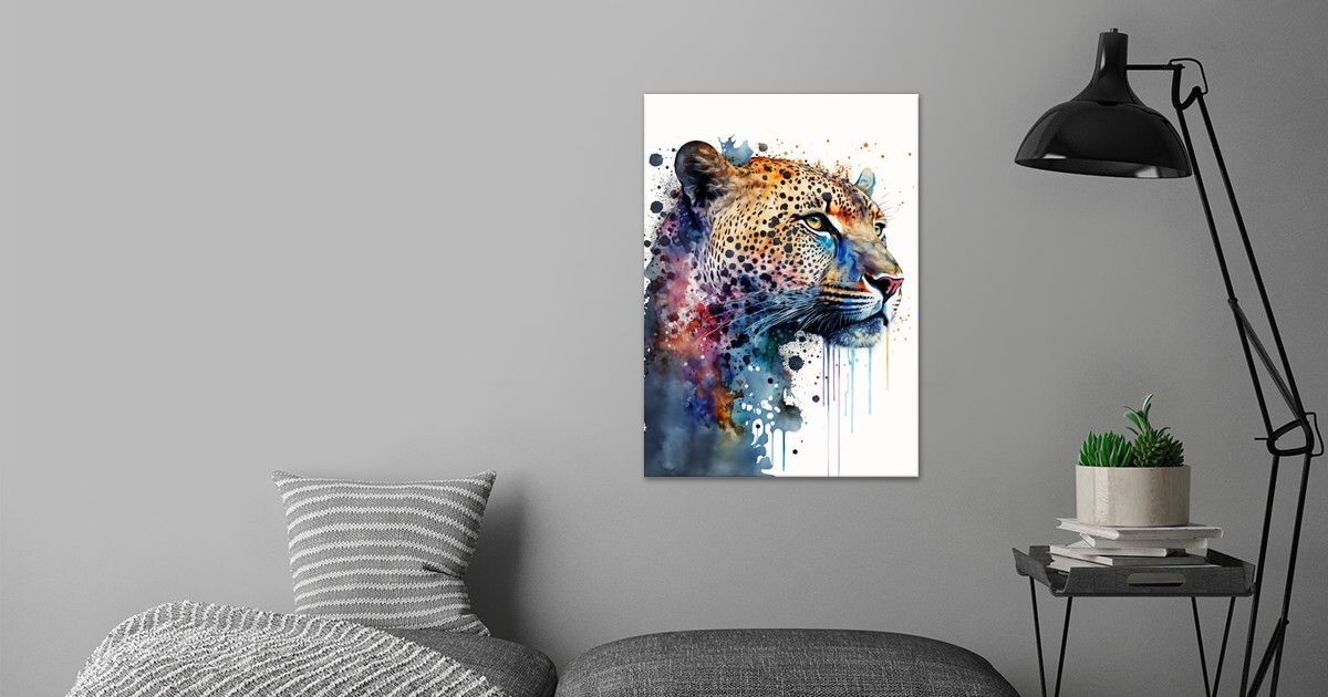 'Leopard portrait' Poster by CanvasPixelDreams | Displate