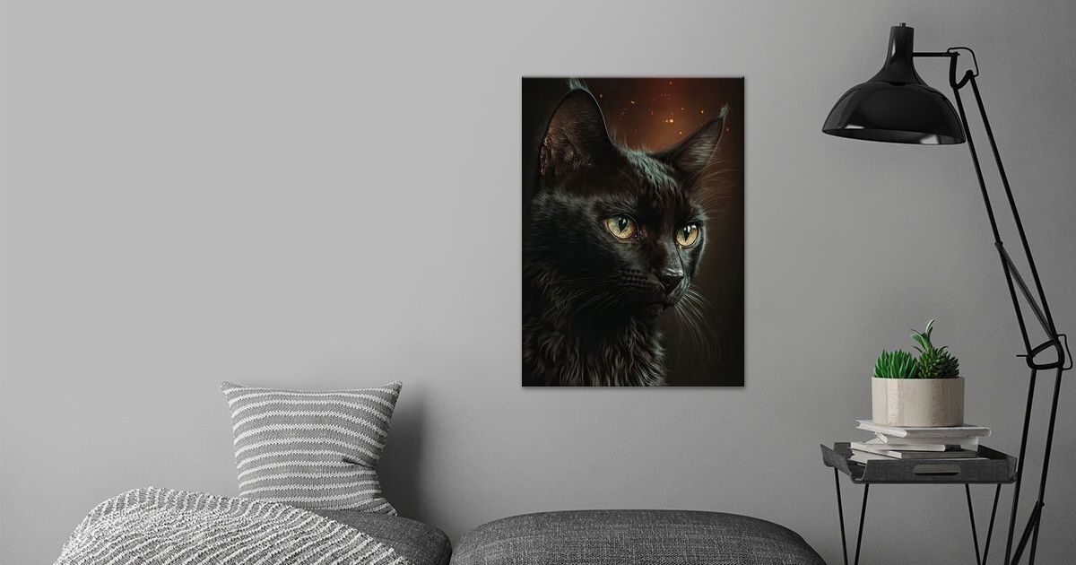 'Beautiful Black Cat' Poster by Mitoka | Displate