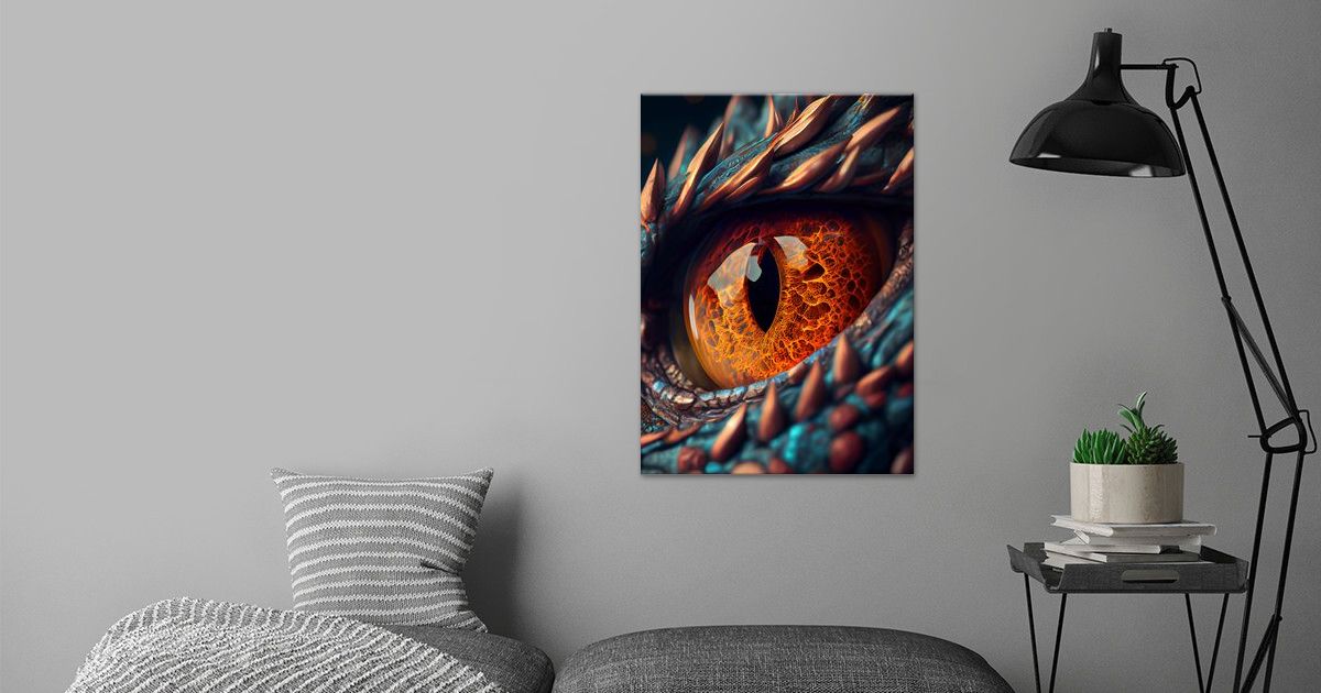 'Dragon eye yellow poster ' Poster by MK studio | Displate