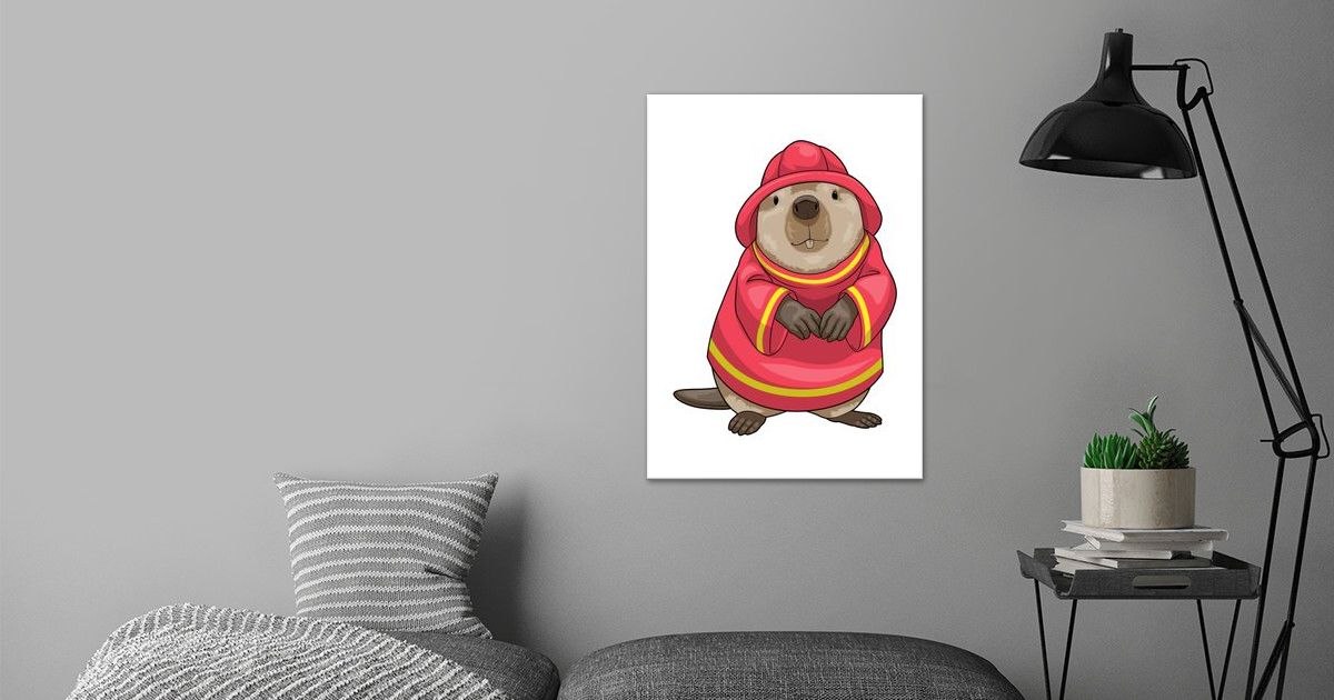 'Beaver Firefighter' Poster by Markus Schnabel | Displate