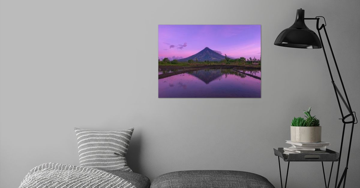 'Mayon Vulcano Purple Sky' Poster by Finn Vidtak | Displate