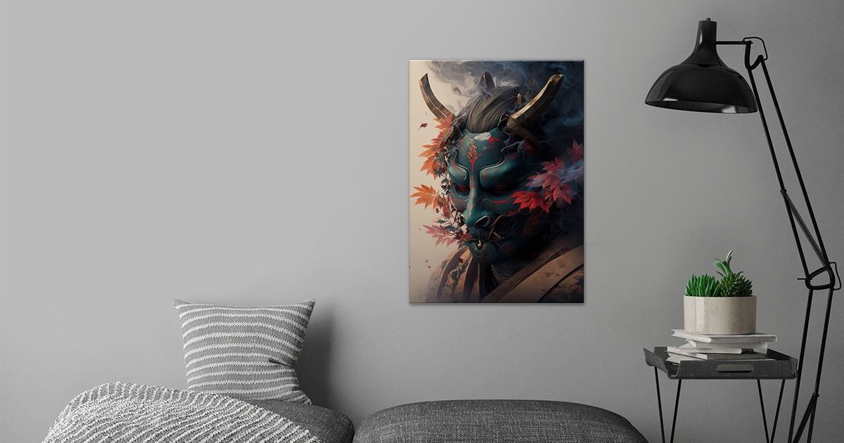 'Samurai with Oni' Poster by Sebastian Uhrbrook | Displate