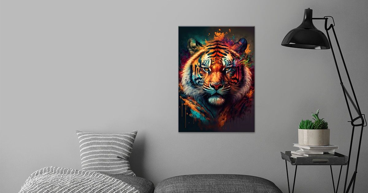 'Color Splash Tiger' Poster by TESSERACT ART | Displate