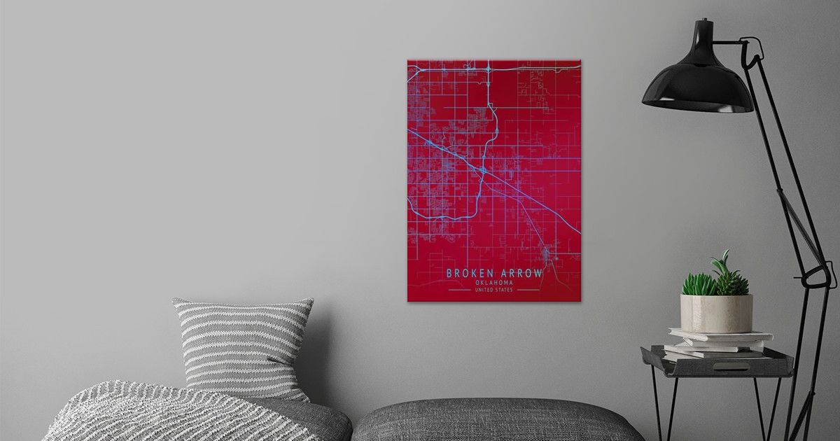 'Broken Arrow City Map' Poster by Gigi Bgm | Displate