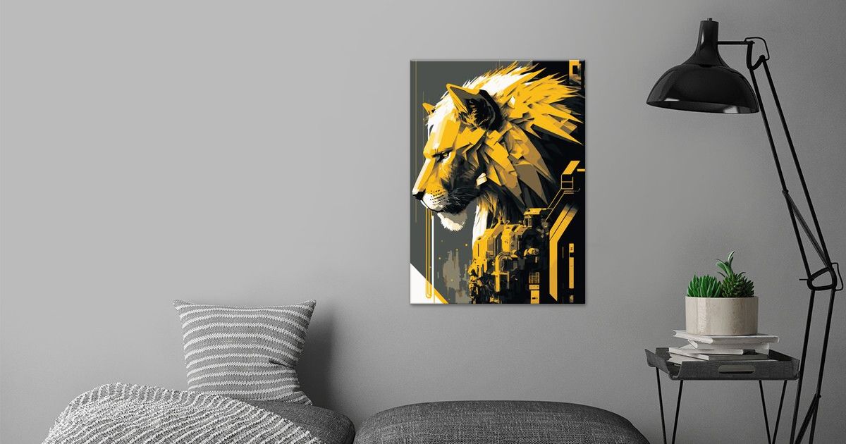 'Cyber Lion Animal' Poster by NikoB | Displate
