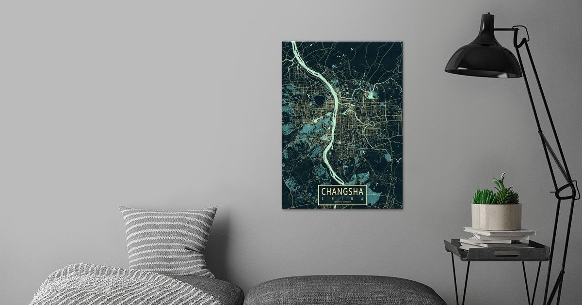 'Changsha City Map Summer' Poster by deMAP Studio | Displate