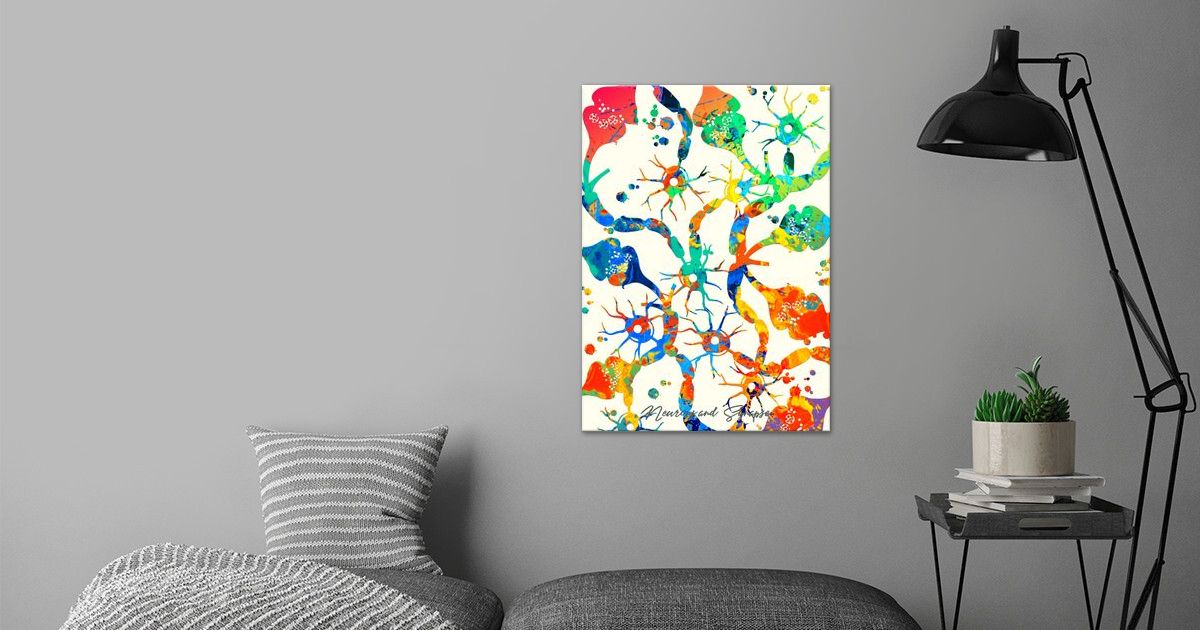 'Neurons and Synapse' Poster by Vincent Vorce | Displate