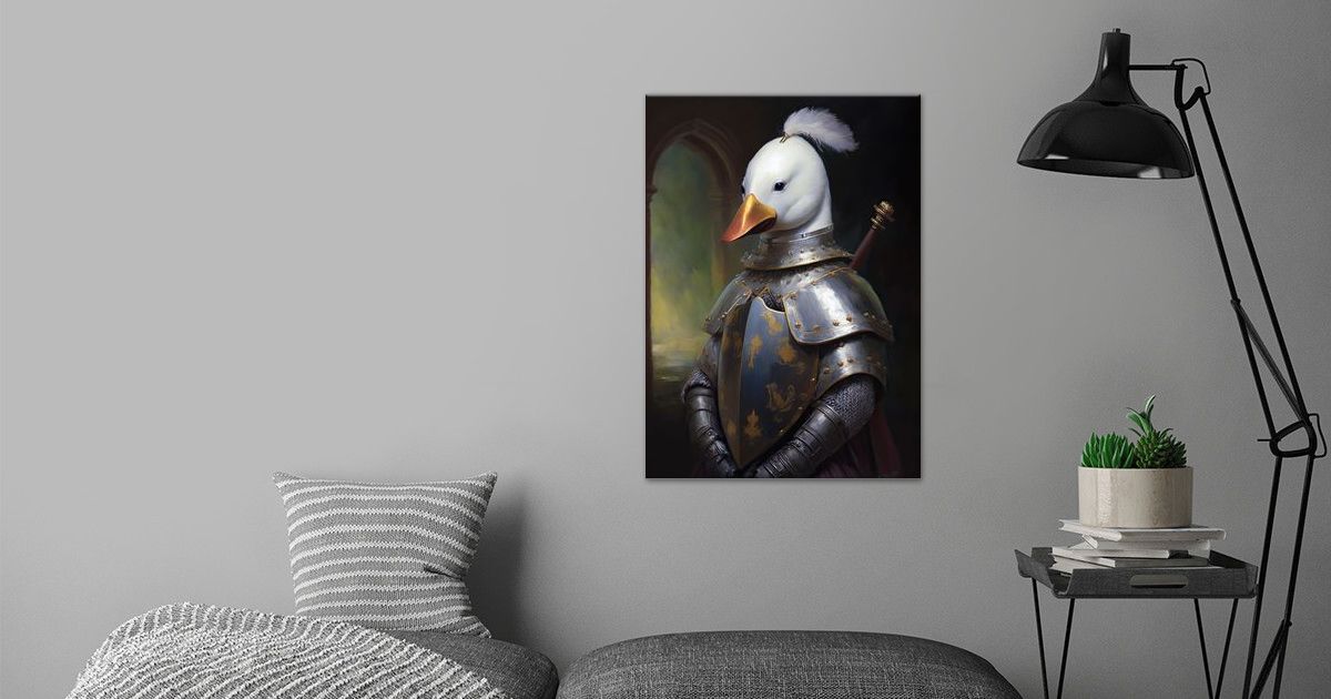 'Duck In Knight Armor' Poster by KyzArt | Displate