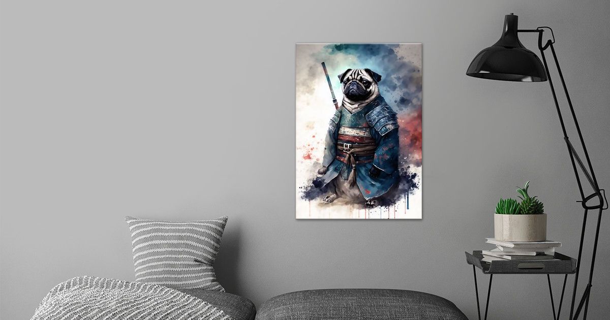 'Pug Samurai Warrior' Poster by LVTFCO | Displate