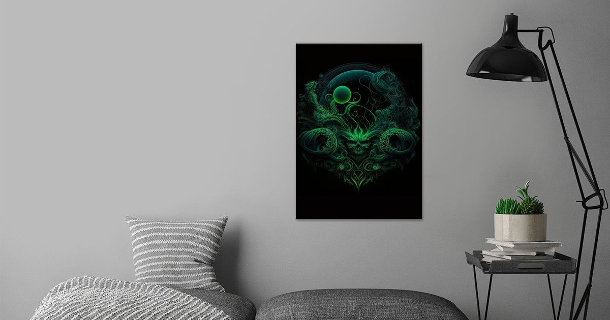'Green Eldritch Entity' Poster by Geffrey Richards | Displate
