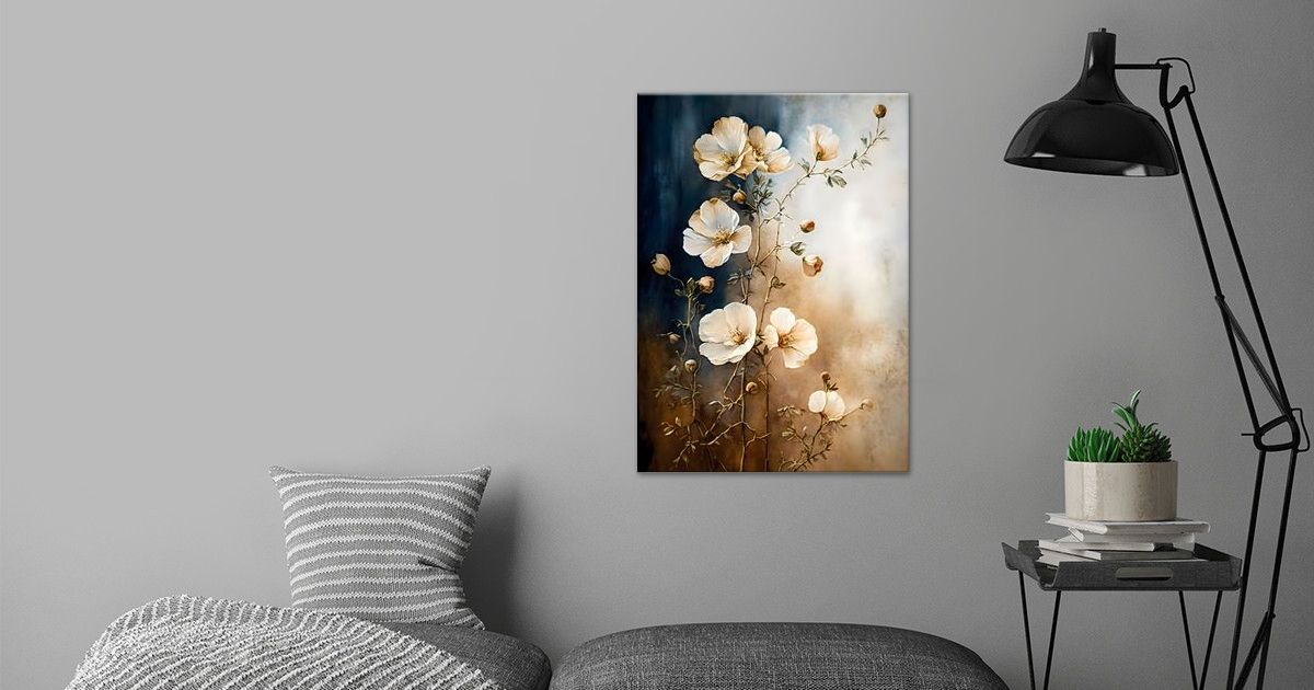 'Flowers Beige Color Design' Poster by Jamestar | Displate