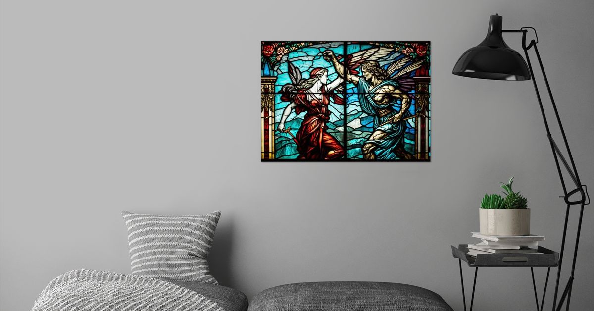 'Stained Glass Fight Scene' Poster by Nehar Harpreet | Displate