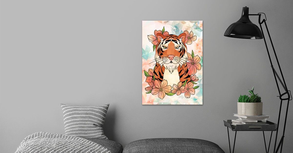 'Flower Tiger' Poster by NIZAM KHAN | Displate