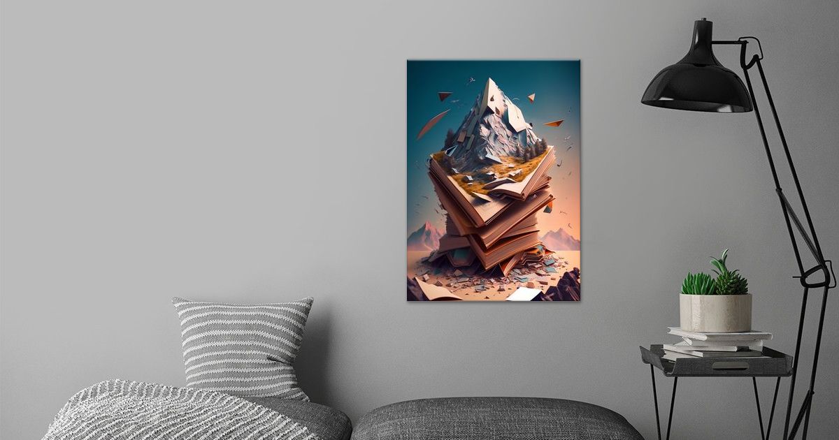 'Mountain of books' Poster by DB P | Displate