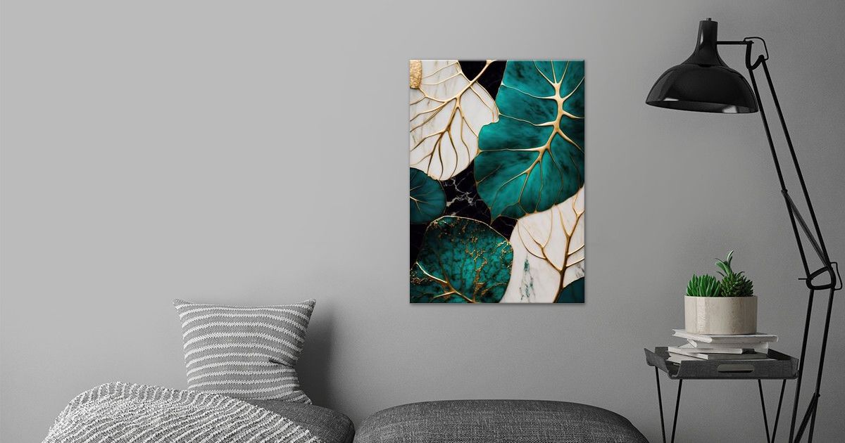'Abstract Botanic Kintsugi' Poster by Pixaverse | Displate