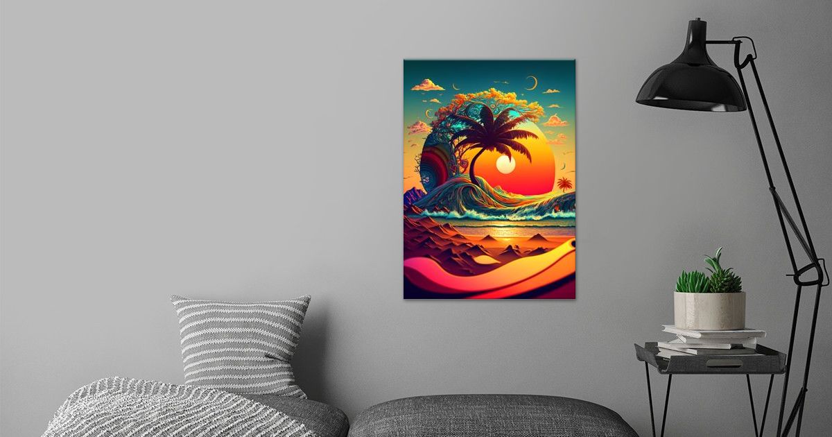 'Psychedelic Shoreline' Poster by Artyst Box | Displate