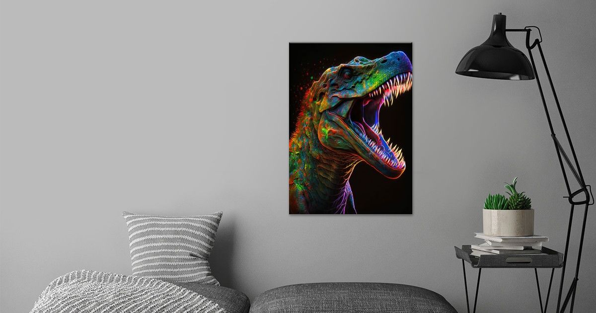 'neon Trex' Poster by Marc Kunze | Displate