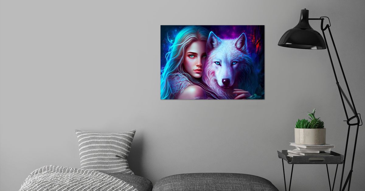 'Wolf and woman' Poster by Below Horizon | Displate