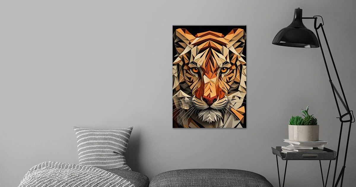 'Roaring Style Tiger Cubism' Poster by mcmtdesigns | Displate