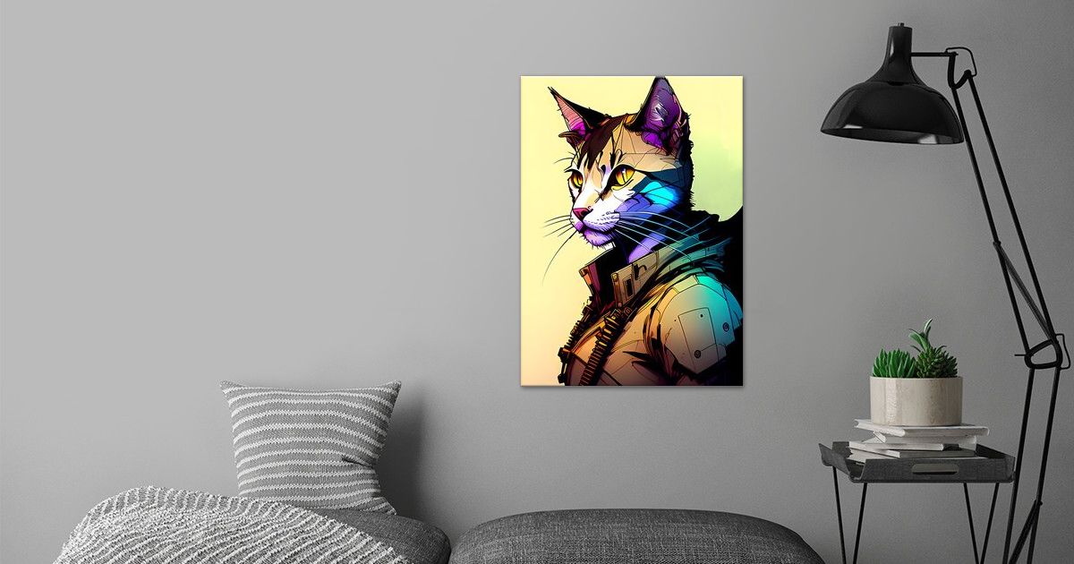 'Cyber Cat Illustrations' Poster by Rizky Irawan | Displate