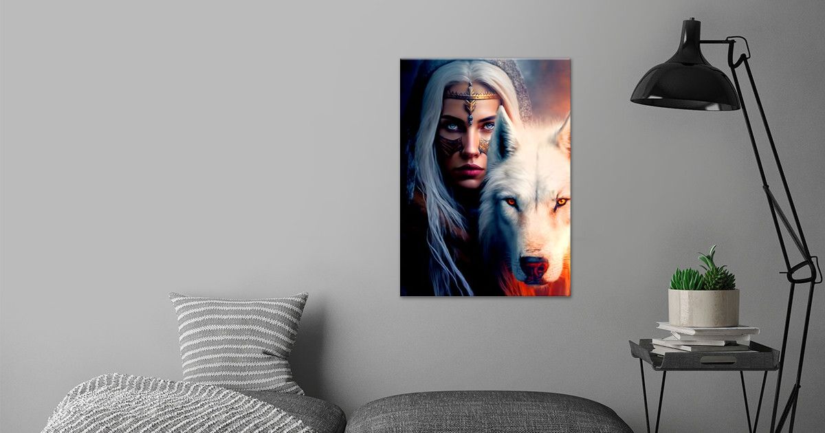 'Woman and Wolf' Poster by culinal dual | Displate