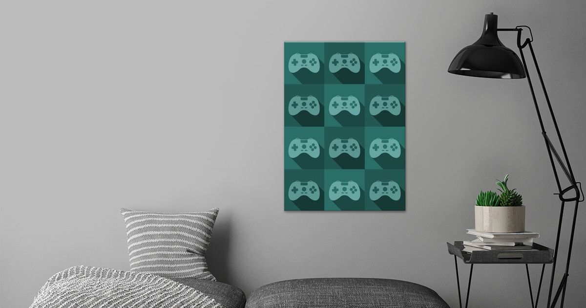 'Gamer Controllers Teal' Poster by 84PixelDesign | Displate