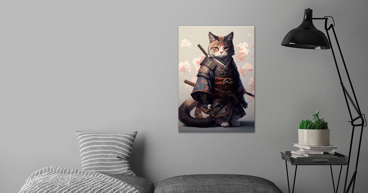 'Samurai Cat ' Poster by EPL Retro | Displate