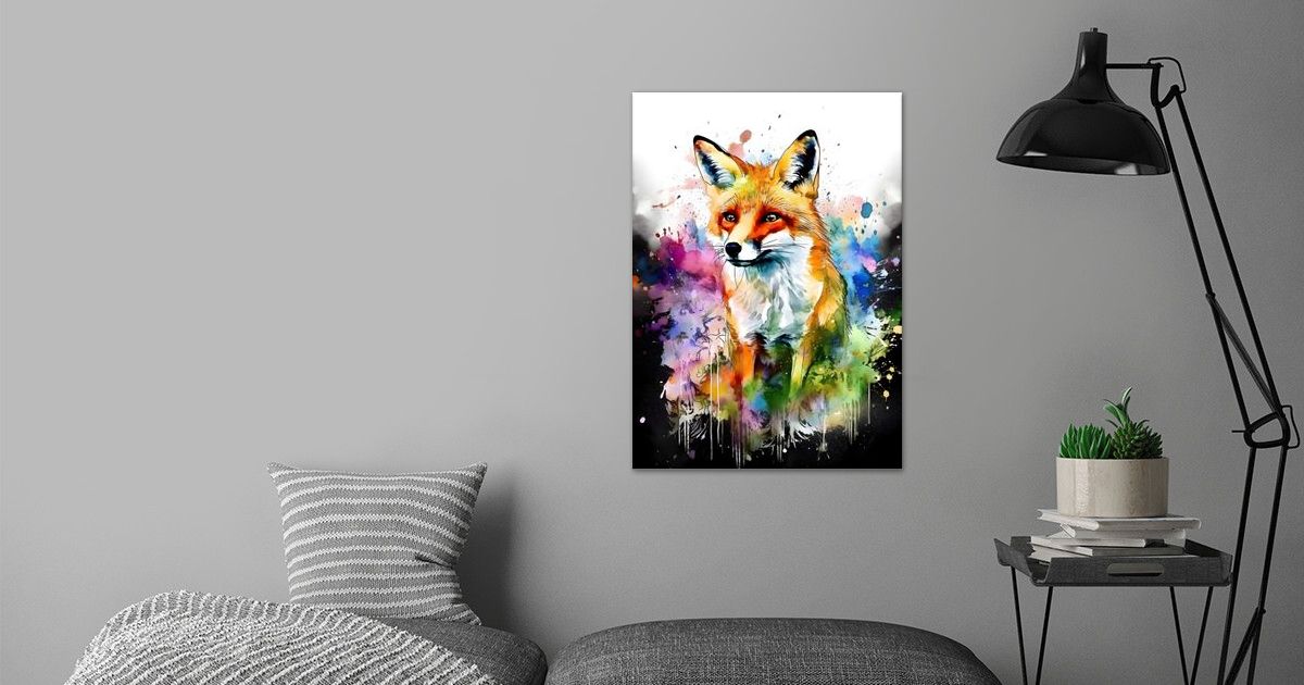 'Fox Watercolor Painting' Poster by Art Jiyuu | Displate