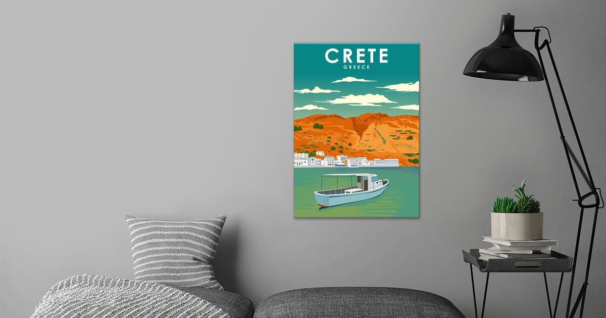 'Crete Greece Travel Poster' Poster by Jorn | Displate