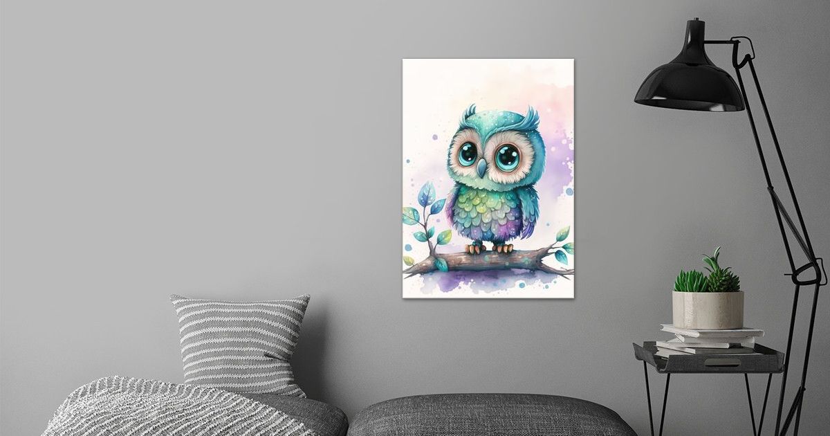 'chibi owl' Poster by Philippa Quintero | Displate