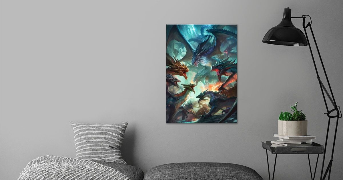 'Dragon Battle Royale' Poster by Pixaverse | Displate