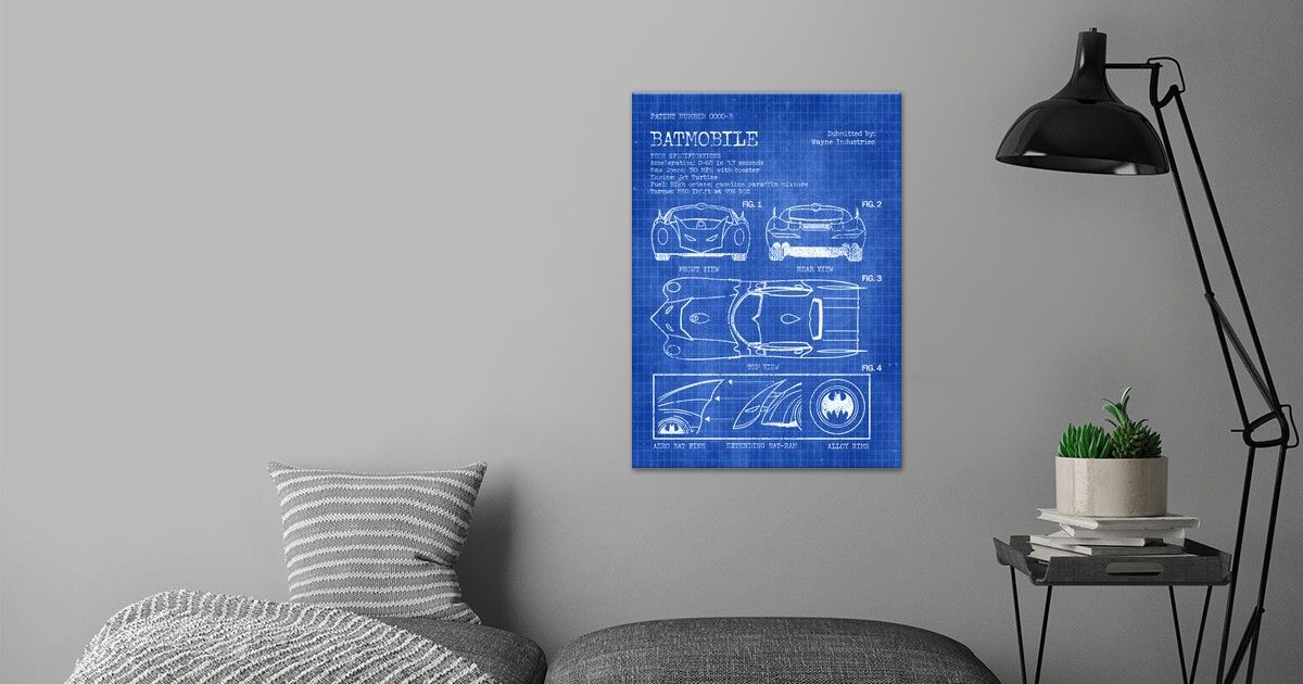 'Batmobile Specifications' Poster by DC Comics | Displate