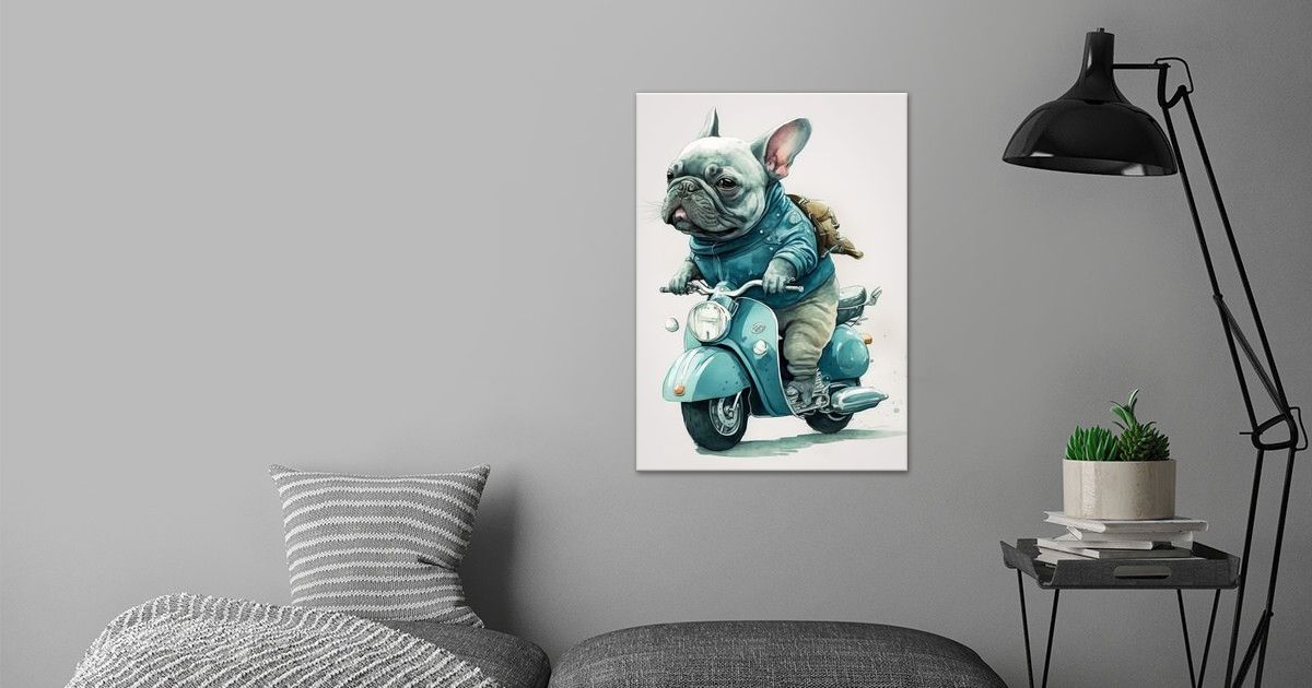 'Cute Dog Riding a bike' Poster by Lorelei Bannister | Displate