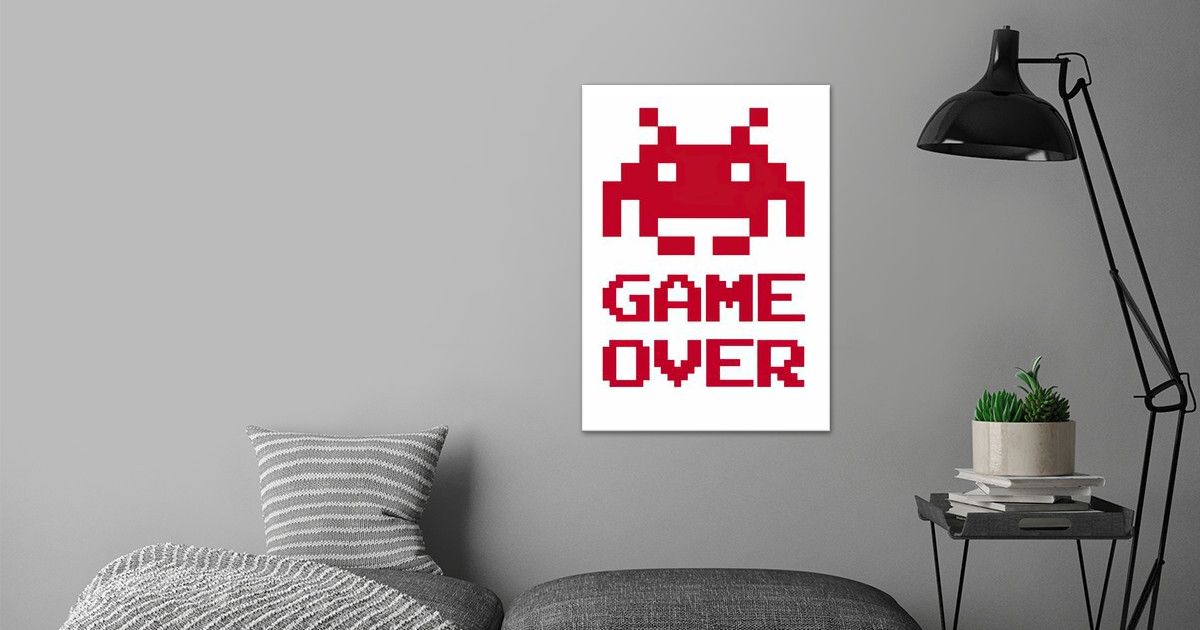 'game over pixel art' Poster by Aksara dad | Displate