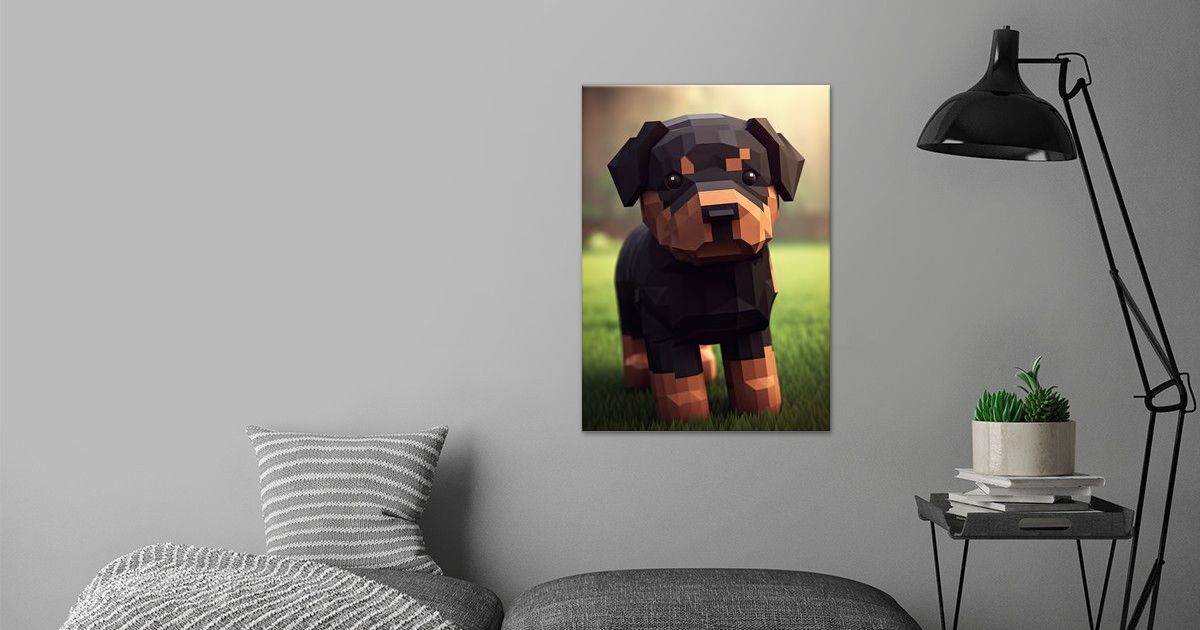'Rottweiler 8bit Pixel ' Poster by PetPrints | Displate