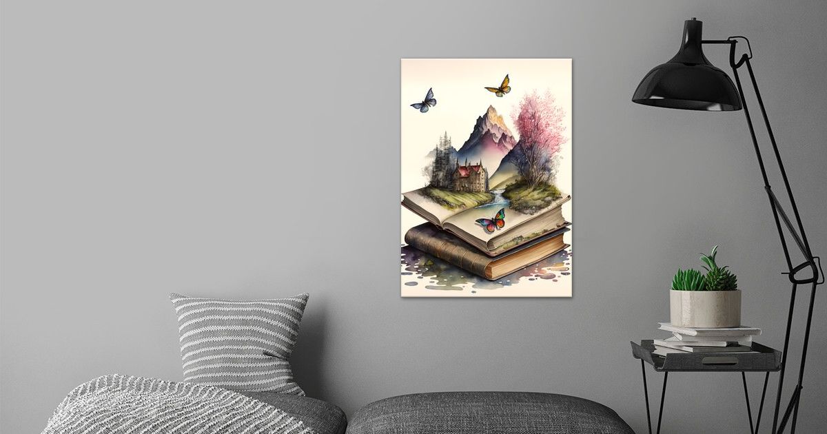 'Watercolor books' Poster by Zaydan Mcintosh | Displate