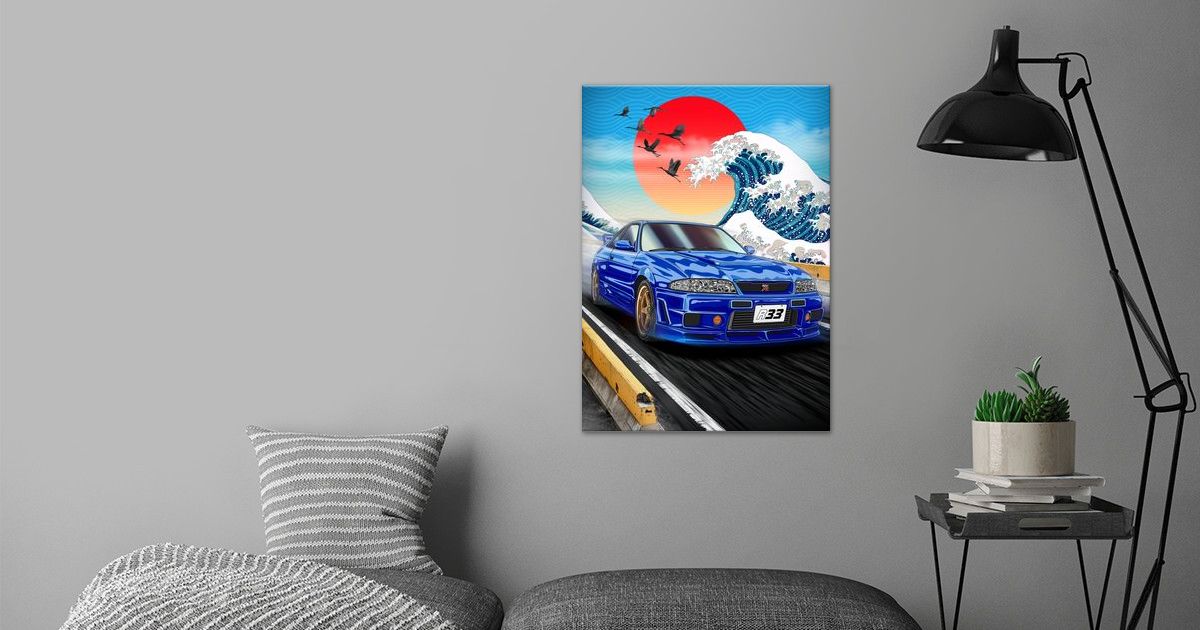 'The Great Wave off GTR R33' Poster by Navin Guyvit | Displate