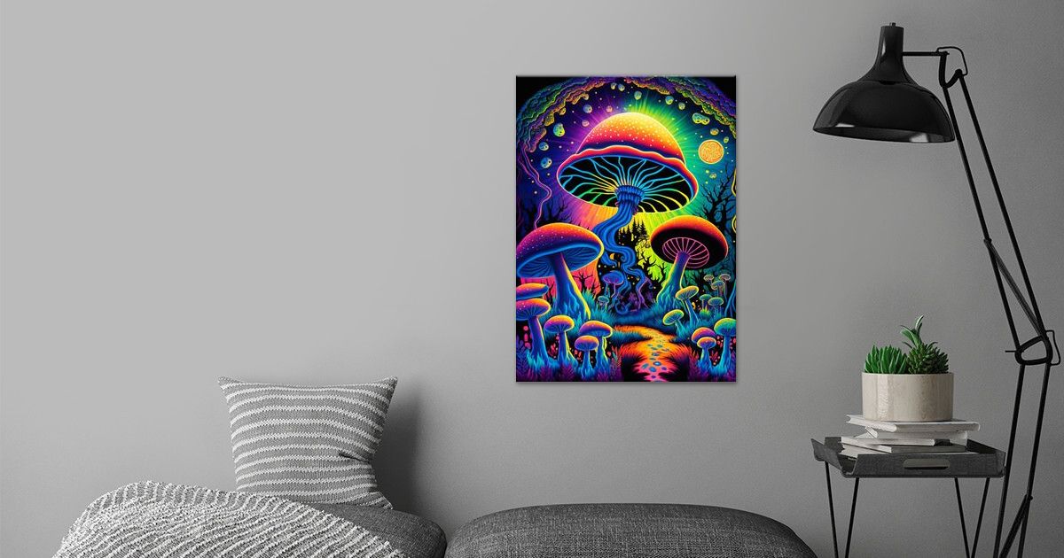'Psychedelic Mushrooms' Poster by Freddie | Displate
