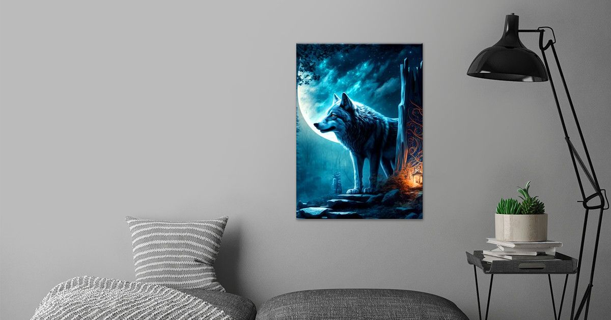 'Fantasy Wolf' Poster by Romos Xavi | Displate