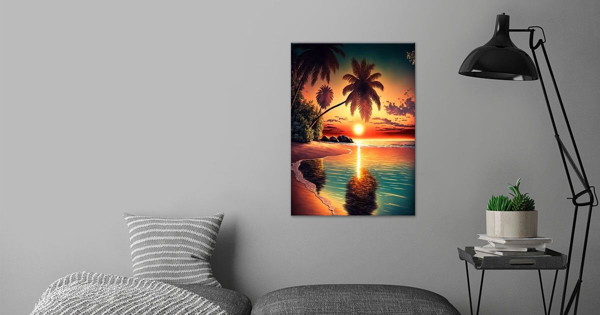 'Beach sunset landscape' Poster by paxtonronalda | Displate