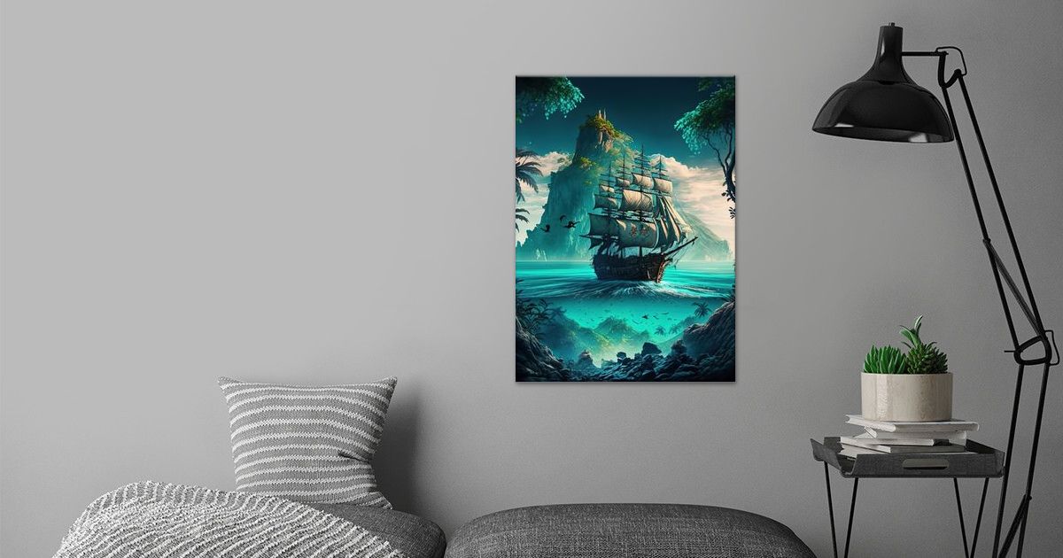 'pirate ship landscape' Poster by Atlas Mcguire | Displate